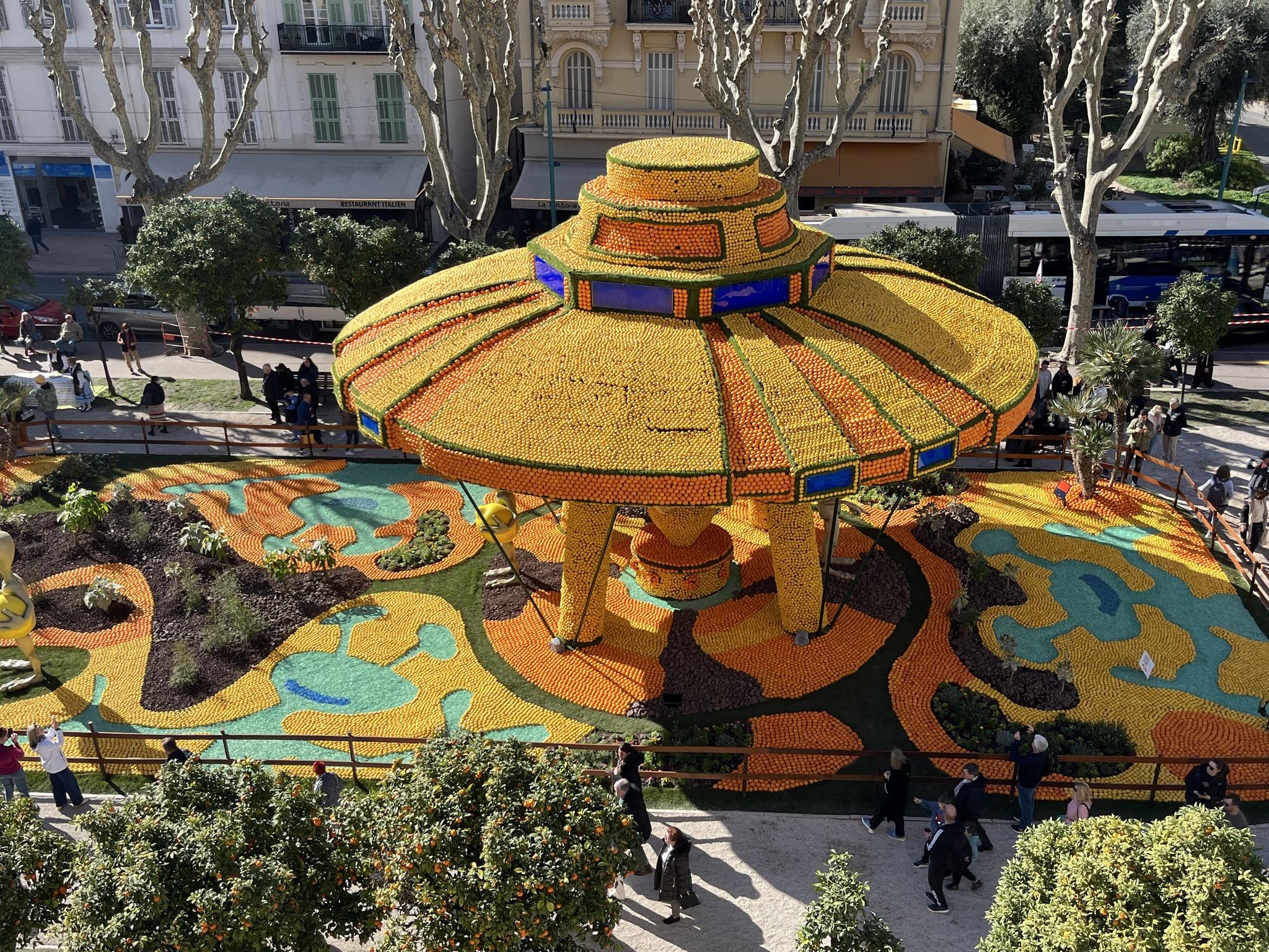 The ticket office for the 92nd edition of the Lemon Festival in Menton ...