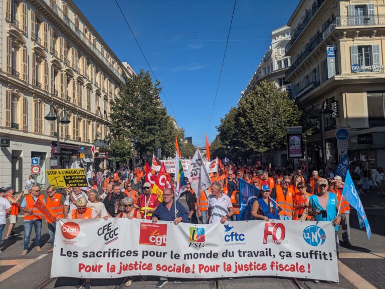Powerful gathering in Nice: 10,000 demonstrators mobilized for social ...